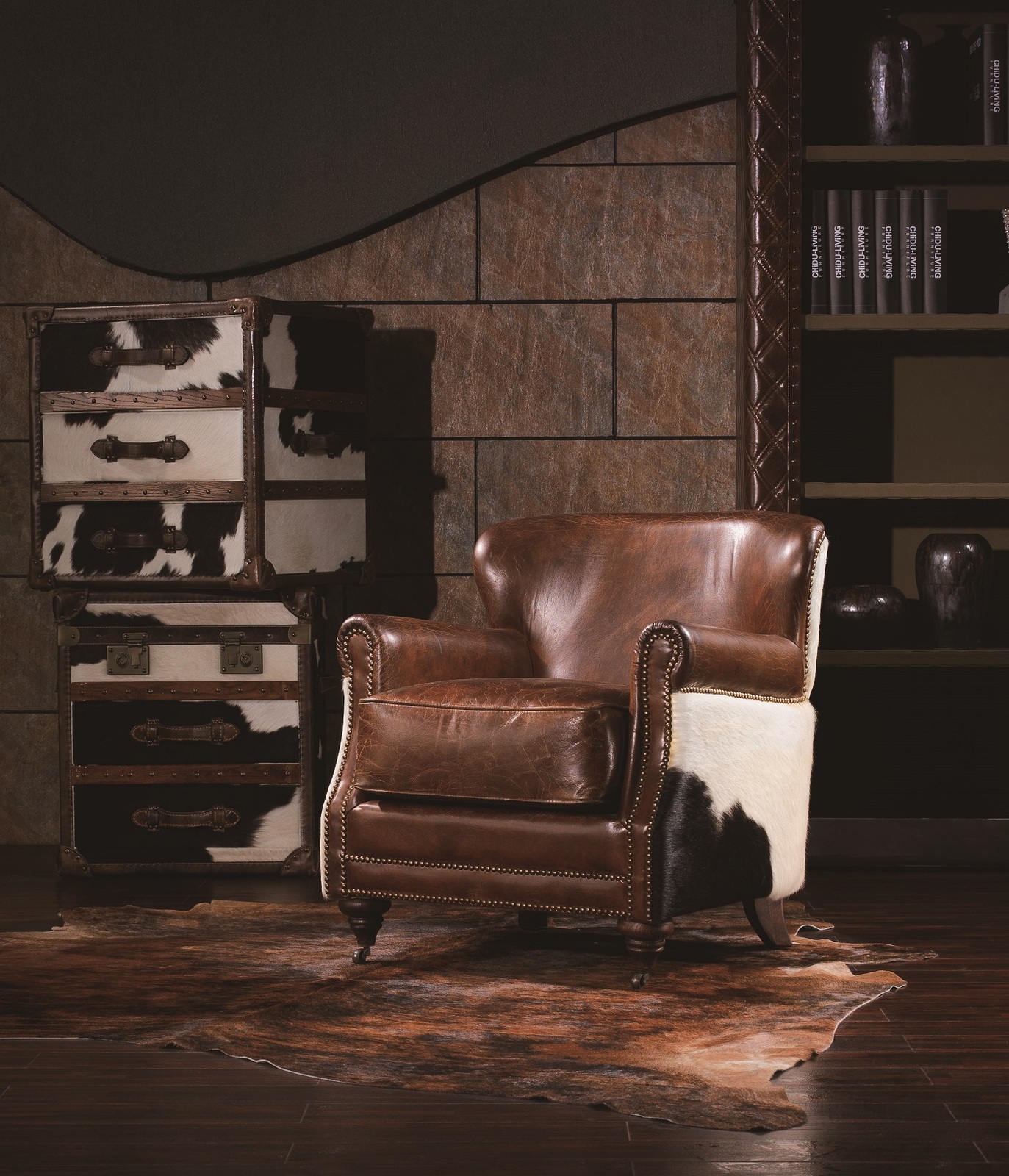 Antique Leather Hide Chair Furniture Brisbane Designer Style