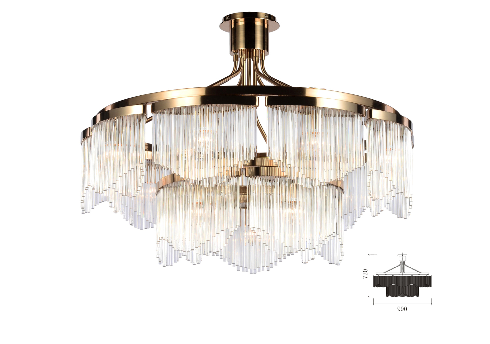 CASCADE GLASS CHANDELIER